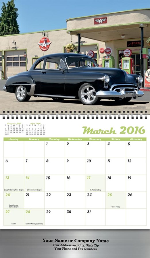 Nostalgic Muscle Cars Spiral Wall Calendar by Brookhollow